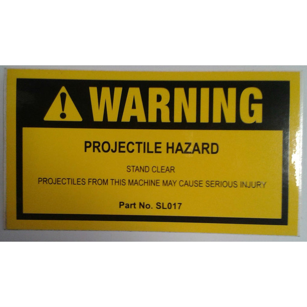 Decal Warning Projectile Hazard — Agrowplow